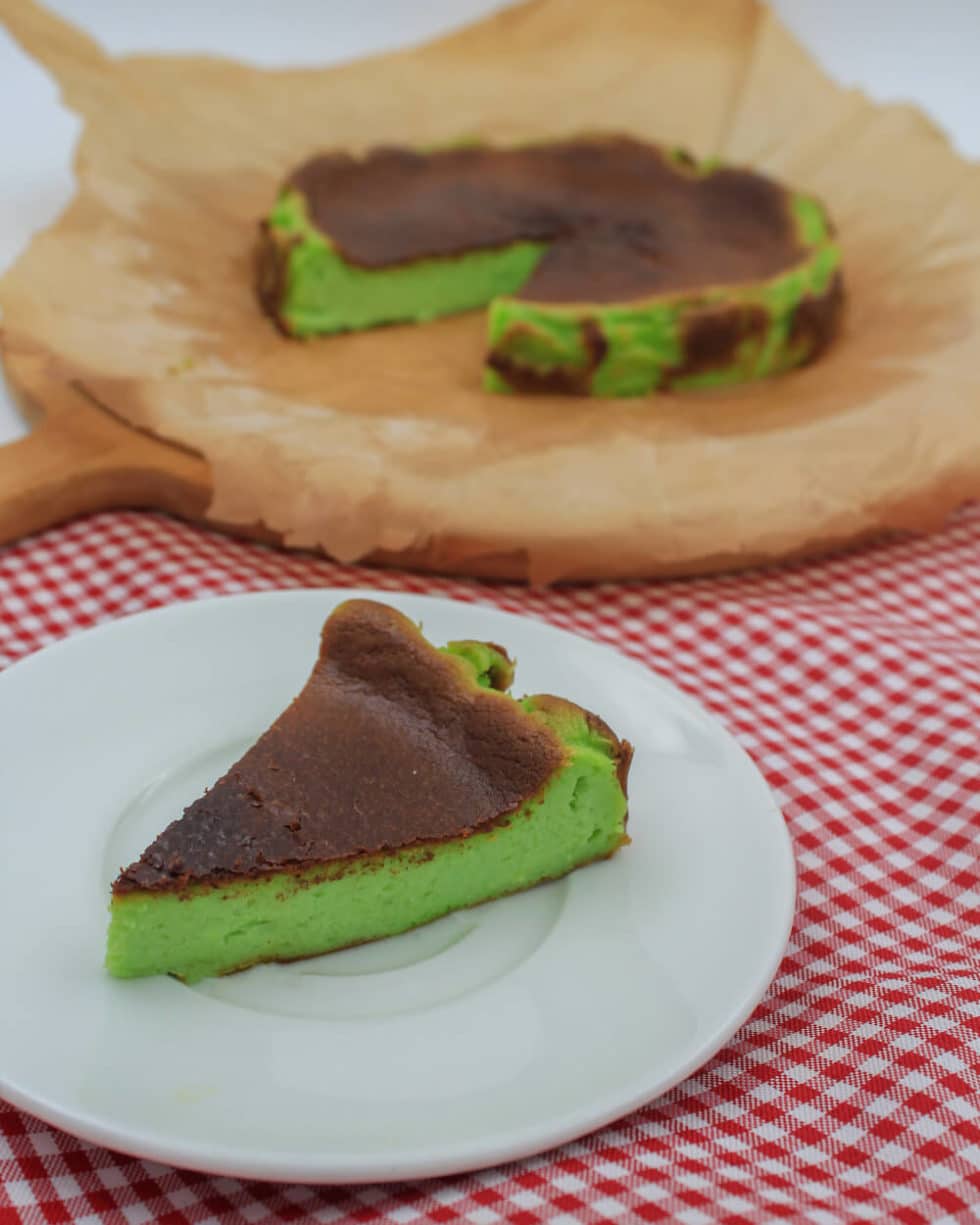 Pandan Basque Burnt Cake - Ferna